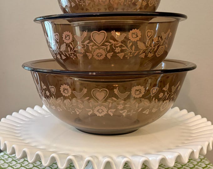 Set of 3 Vintage Pyrex Festive Harvest Mixing Bowls 322, 323 & 325 ...