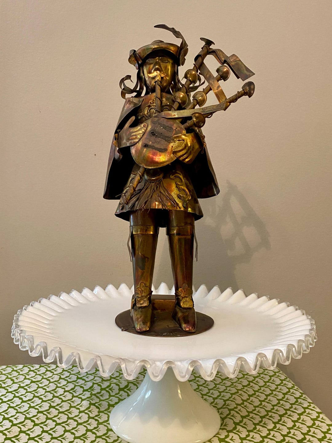 Vintage Musical Metal Bagpipe Sculpture - George Good Bag Piper 1978 - Etsy