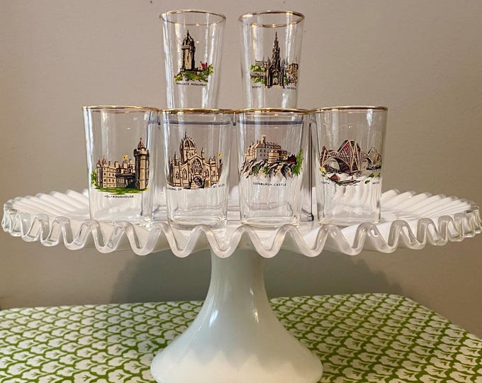 Set of 6 Vintage Scottish Shot Glasses With Scenes of Scotland - Etsy