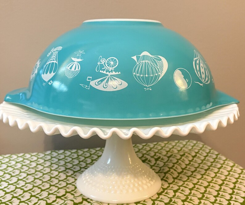 Vintage Pyrex Hot Air Balloons Promotional Cinderella Bowl #444 - Etsy