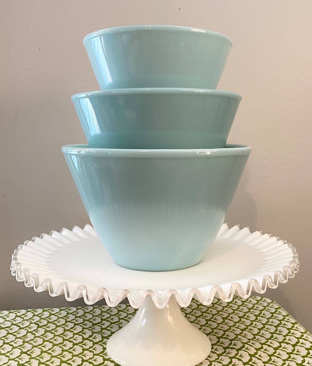 Vintage Fire King Delphite Splash Proof Bowls / Set of 3 - 6.5", 7.5 ...