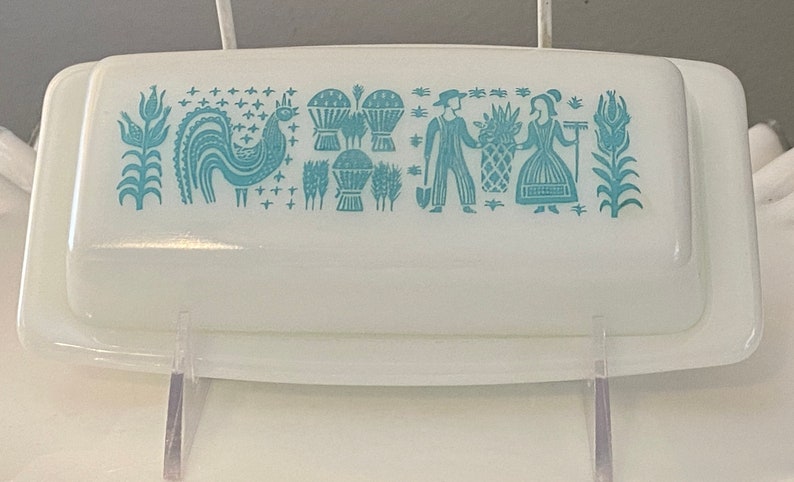 Vintage Pyrex Turquoise Butterprint Covered Butter Dish - Etsy