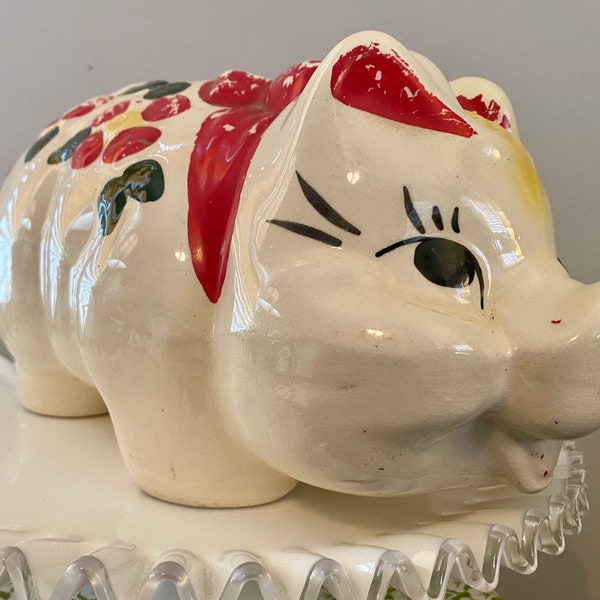 Large Vintage Ceramic Pig - Etsy