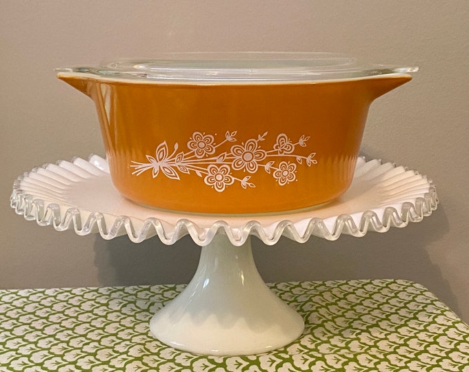 Vintage Pyrex Butterfly Gold Redesign Large Covered Casserole #475 / 2 ...