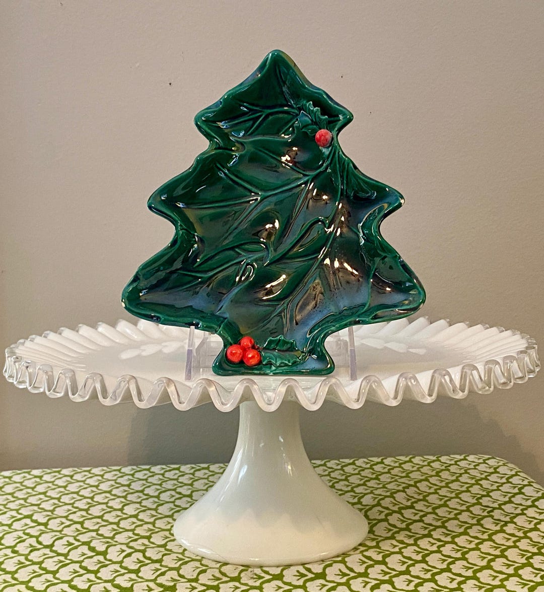 Vintage Lefton Ceramic Holly Berry Christmas Tree Candy Dish 2691 - Etsy