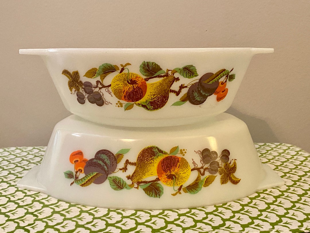 CHOICE - Vintage Pyrex JAJ Kent Orchard Pattern Round or Oval Casserole ...