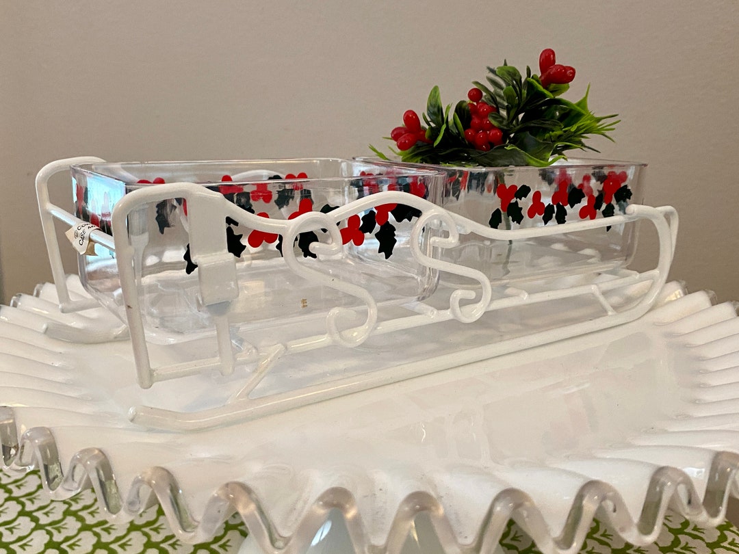 Vintage Holiday Serving Sled Christmas Candy Dish Sleigh - Etsy