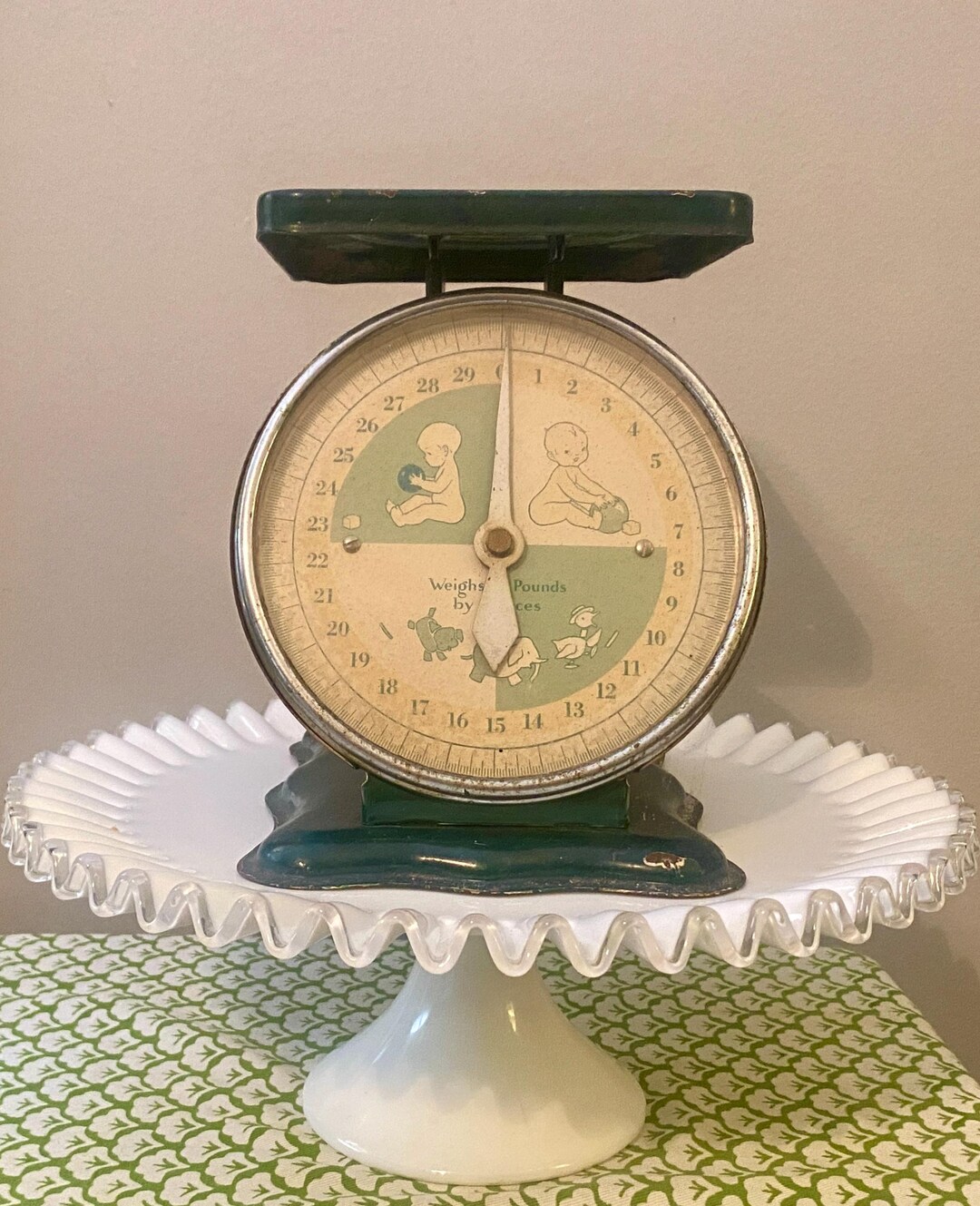 Vintage Green Metal Baby Scale Nursery Scale - Etsy