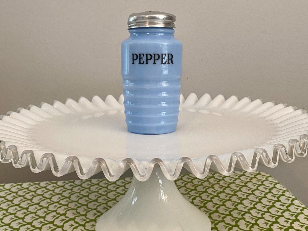 Vintage Depression Glass Delphite Blue Behive Pepper Shaker - Jeannette ...