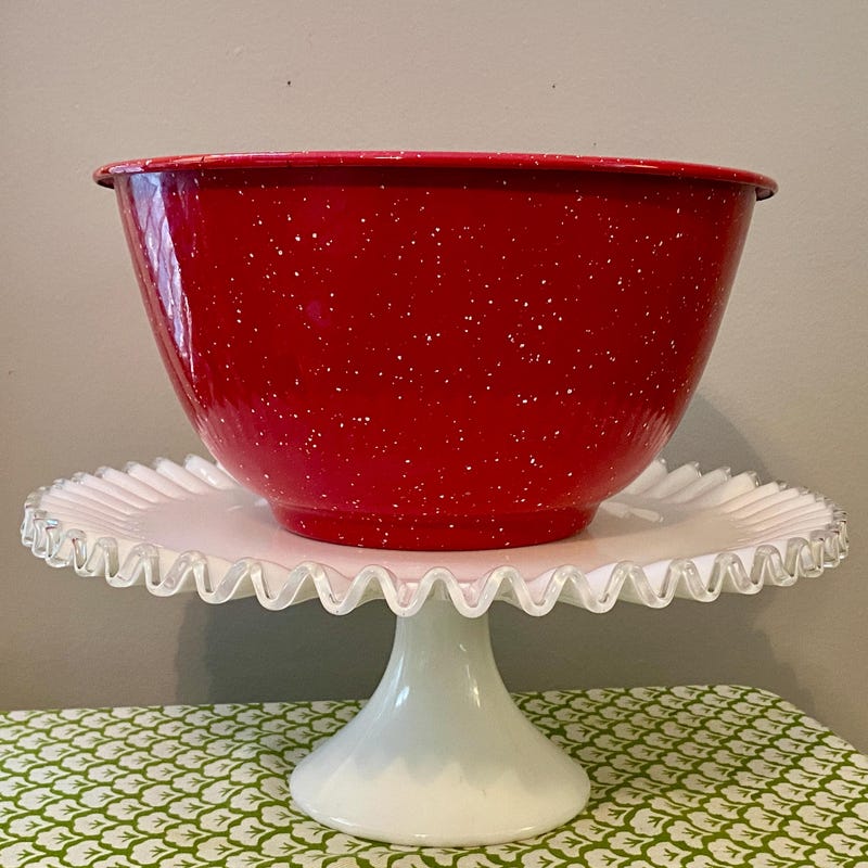 Red Enamel Bowl - Etsy