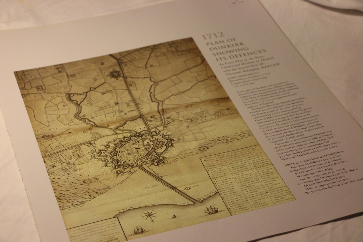 Mapa imprimir 'Plan de Dunkerque mostrando sus - Etsy México