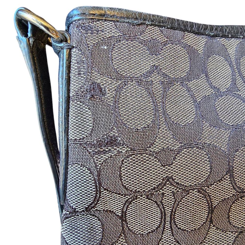 Coach Dark Grey Signature Canvas Crossbody Bag - Etsy
