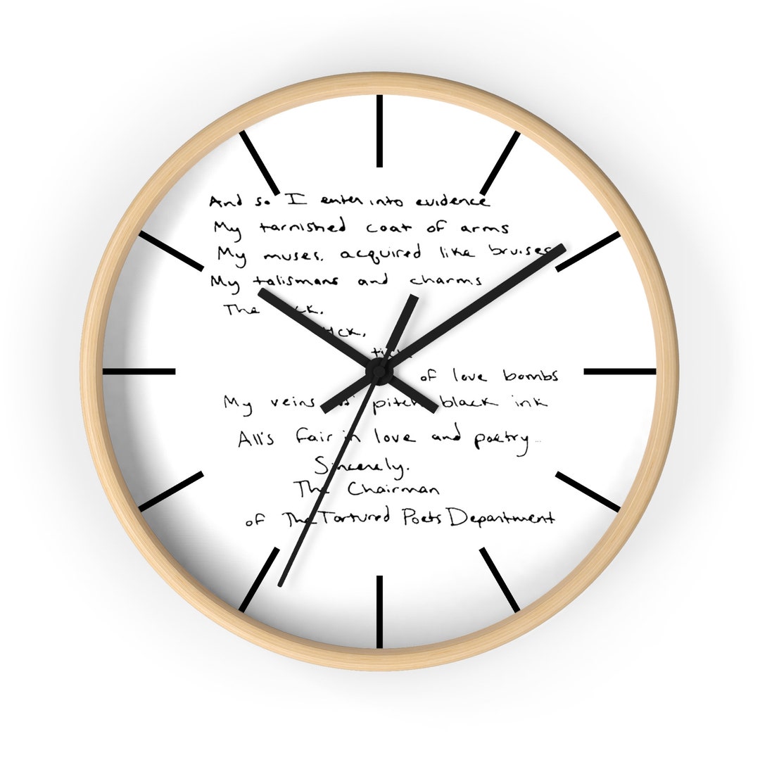 The Tortured Poets Department TTPD 10 Wall Clock - Etsy
