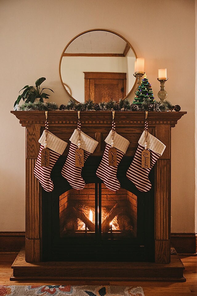 Personalized Wooden Stocking Tag, Stocking Name Tags, Farmhouse Name ...