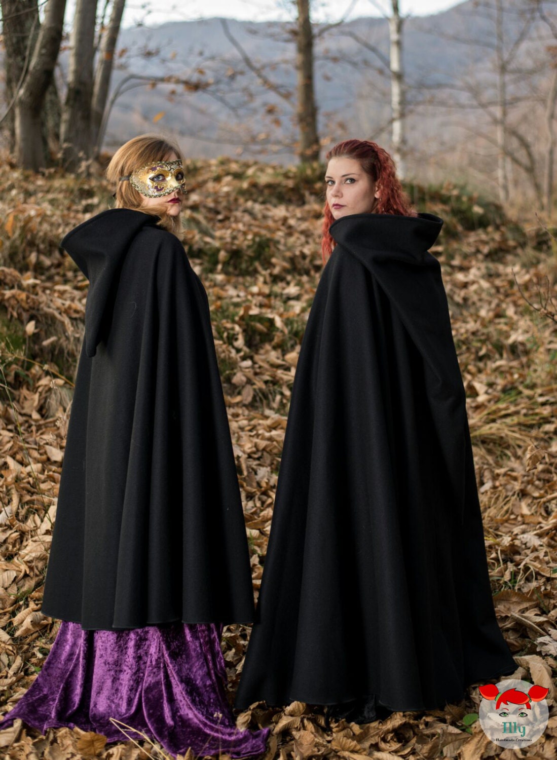 Wool Hooded Cloak Long Hood Cloaks and Capes MAKE TO ORDER - Etsy