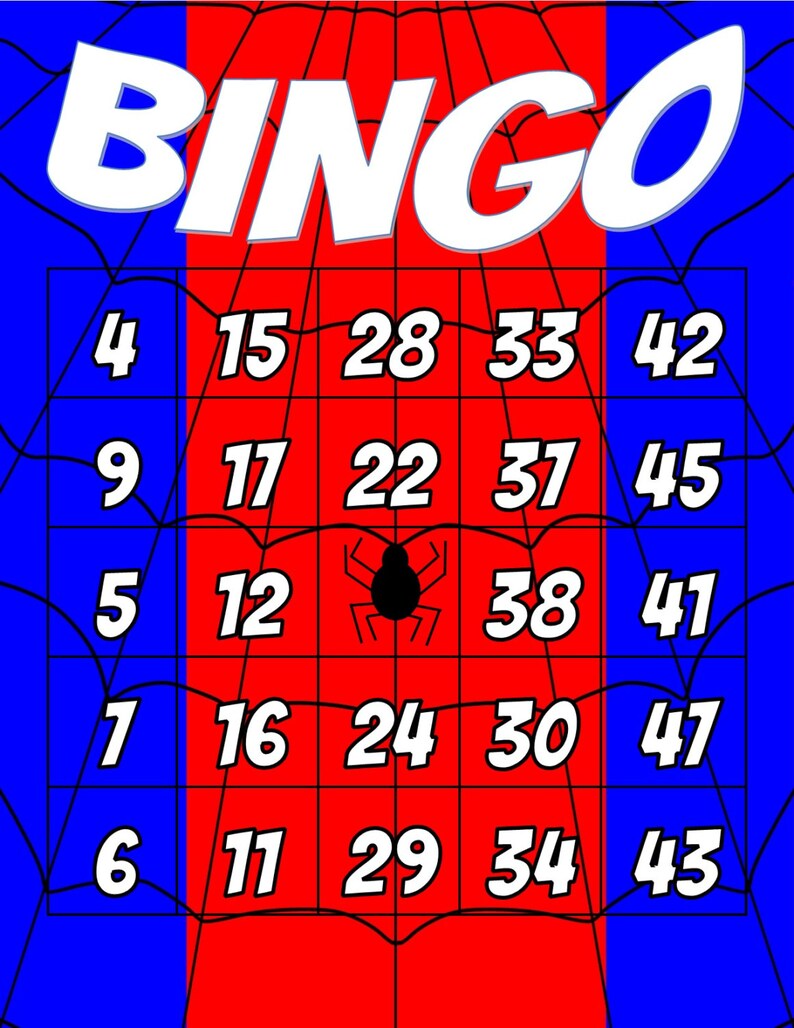 Spiderman/Printable Cards/Bingo | Etsy