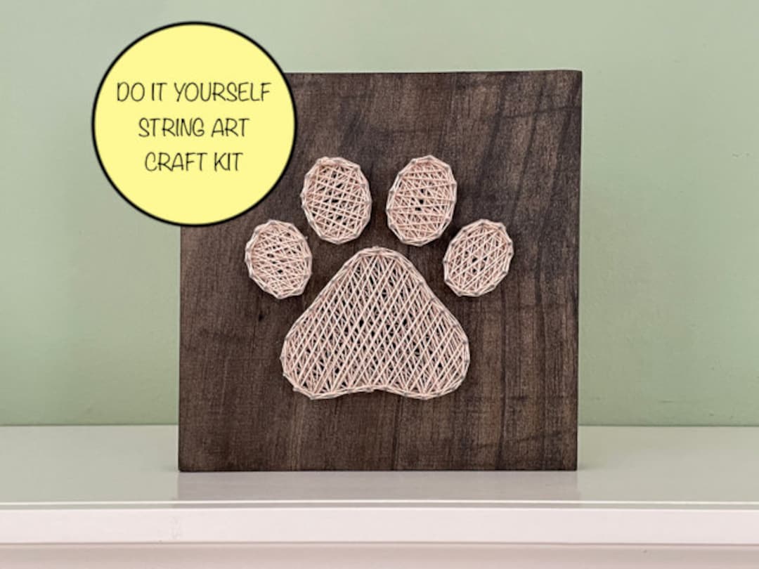 DIY Paw Print String Art Craft Kit - Pet Lover - String Art Beginner - Etsy