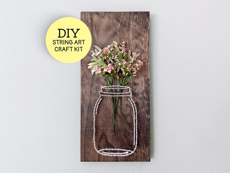 DIY Mason Jar Flower Vase String Art Kit - Etsy