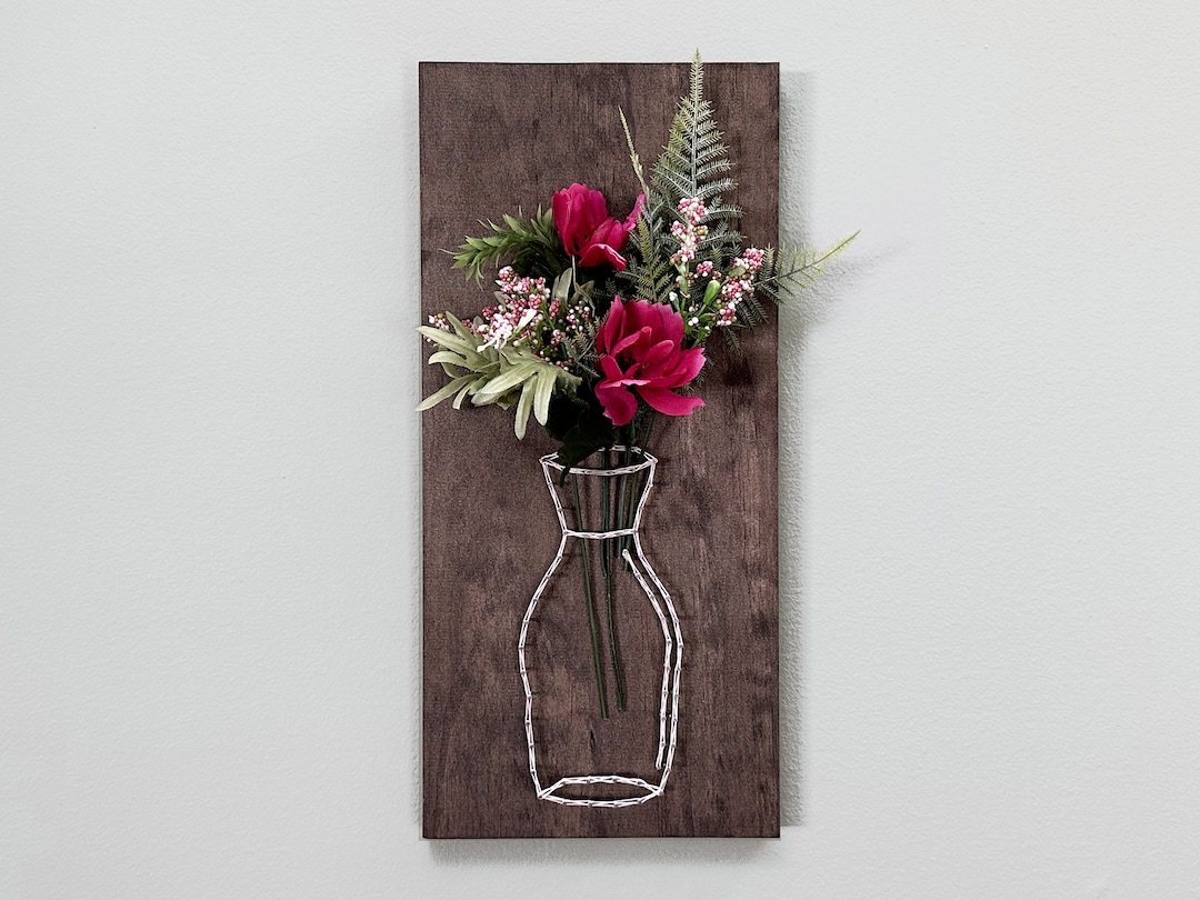 Flower Vase String Art - Floral Decor - Seasonal Decor - Spring Flowers ...