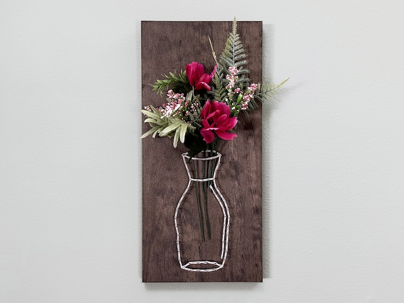 Flower Vase String Art - Floral Decor - Seasonal Decor - Spring Flowers ...