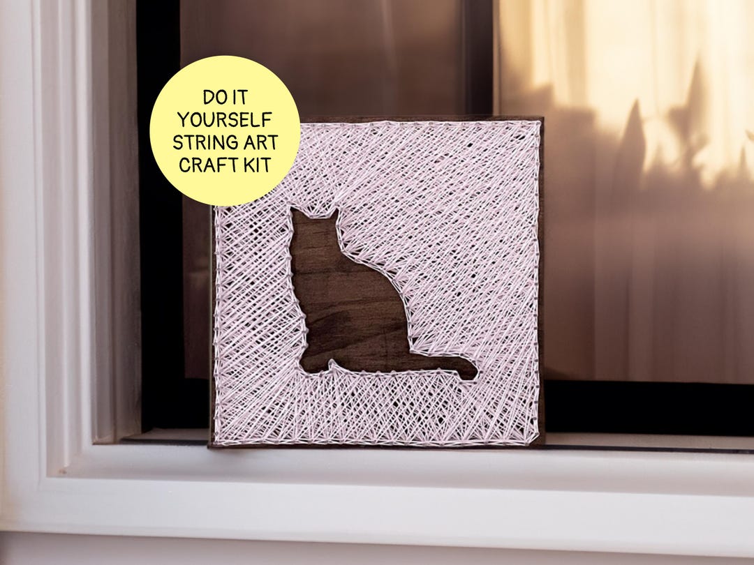 DIY Cat Silhouette String Art Craft Kit - Pet String Art Gift - Etsy