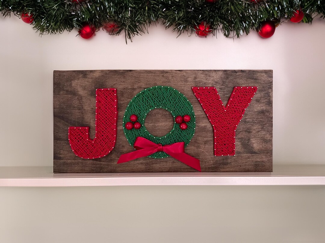 Joy String Art - Christmas Holiday Decor - 7" X 15" - Etsy