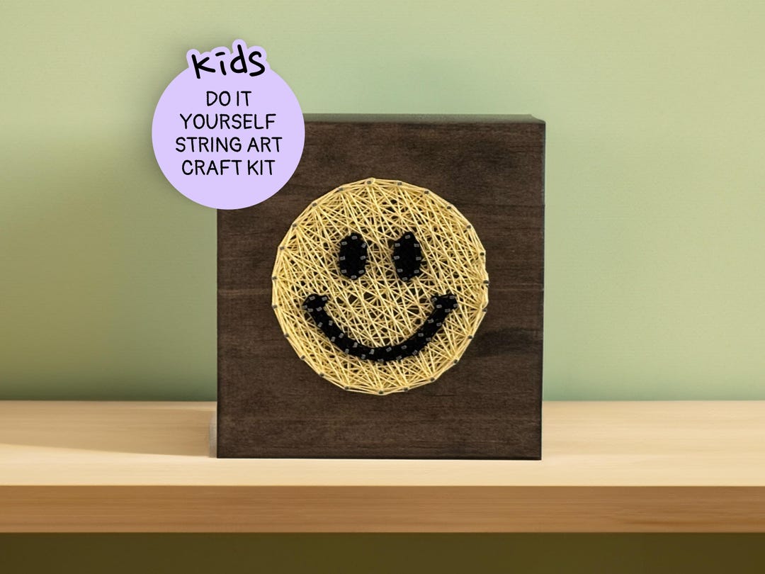 KIDS DIY Smiley Face String Art Craft Kit - String Art Beginner - Etsy