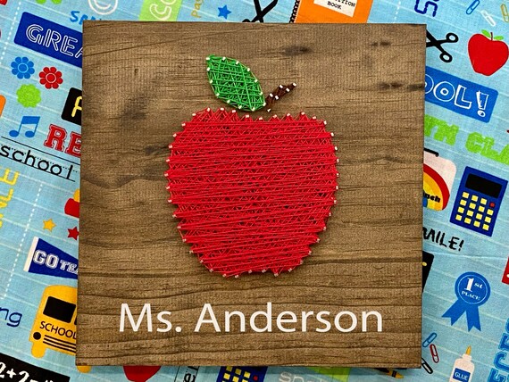 Apple String Art Teacher's Gift Teacher Appreciation - Etsy