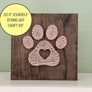 DIY Heart Paw Print String Art Craft Kit Pet Lover String Art Beginner ...