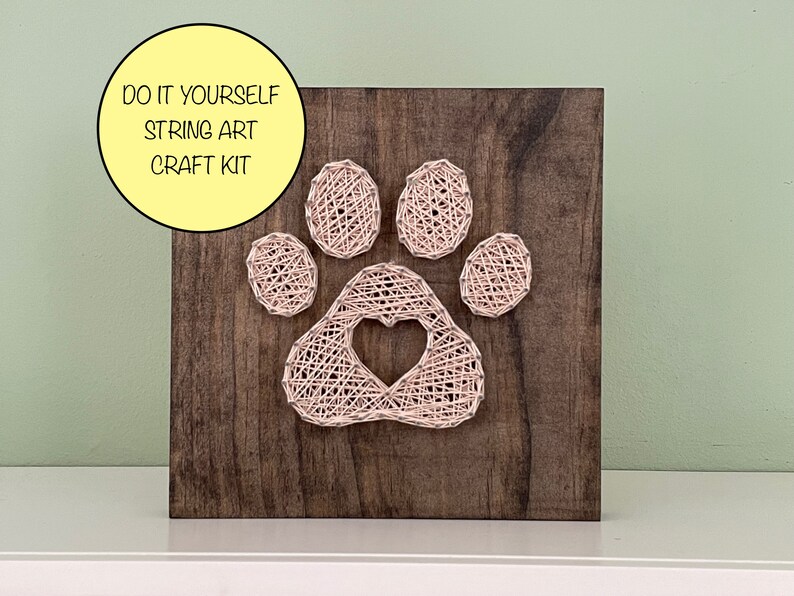 DIY Heart Paw Print String Art Craft Kit Pet Lover String - Etsy