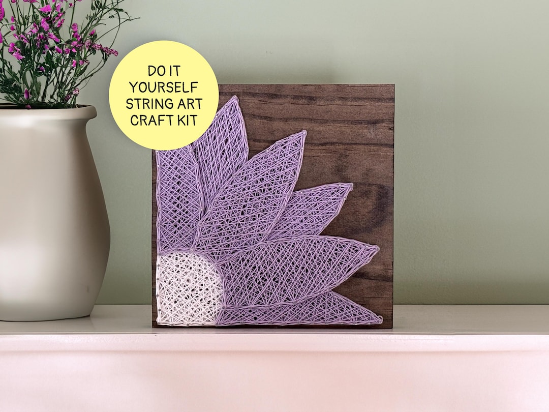 DIY Flower String Art Craft Kit- Floral Decor - String Art Beginner - Etsy