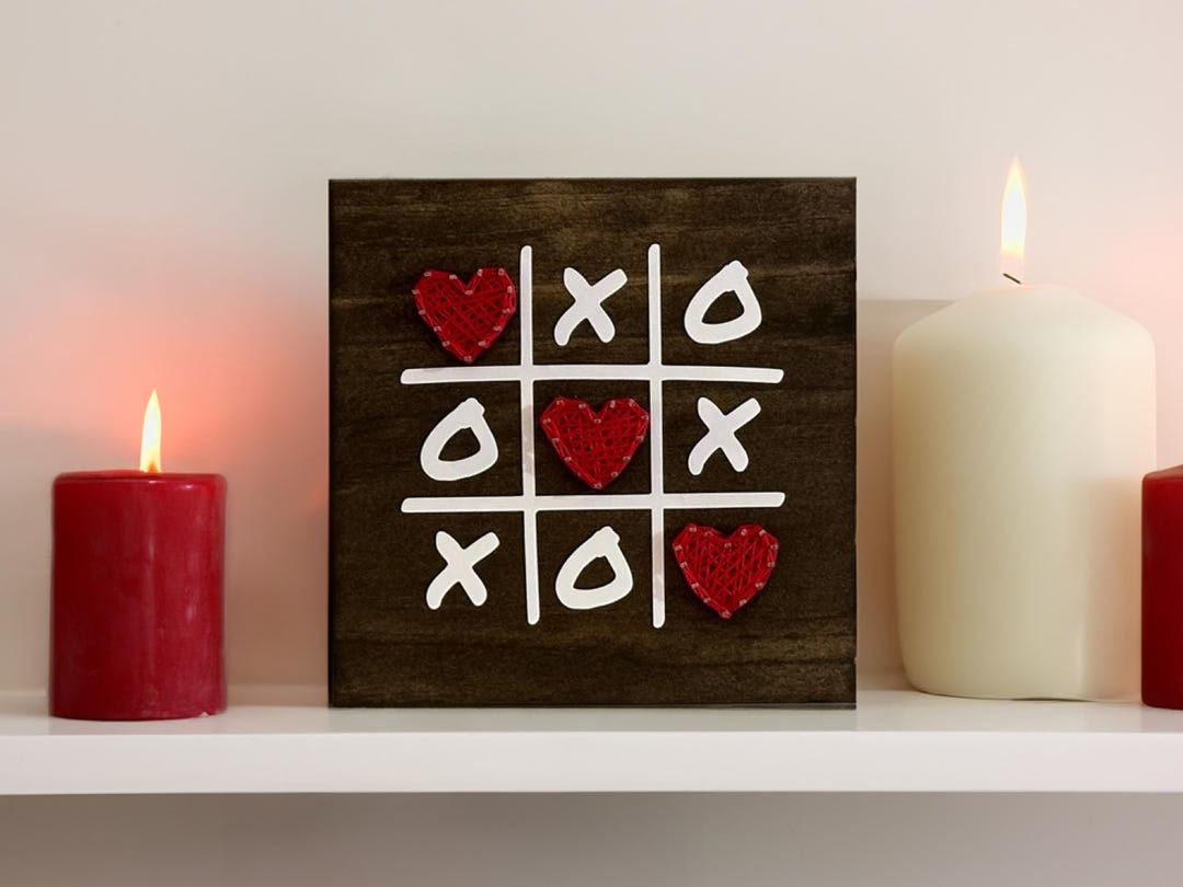 Handmade Heart Tic-tac-toe String Art – Valentine's Day Decor - Etsy