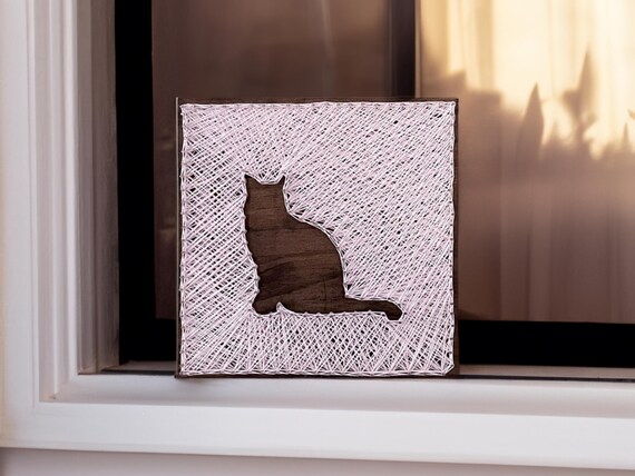 String Art Wood Cat String Art Kits Near Me DIY Cat String Art Kit
