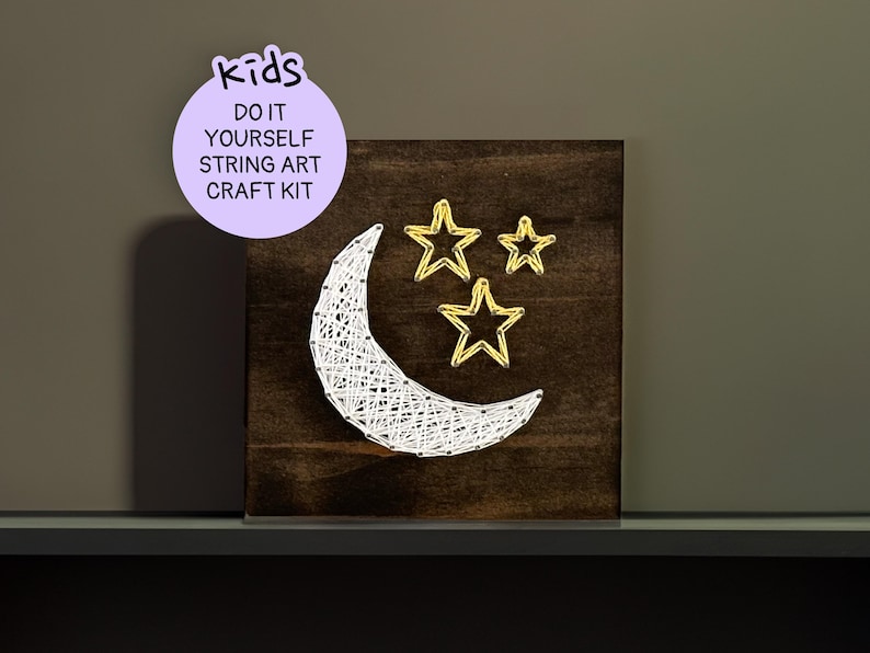 DIY Moon & Stars String Art Kit – Kids Beginner Craft - Etsy