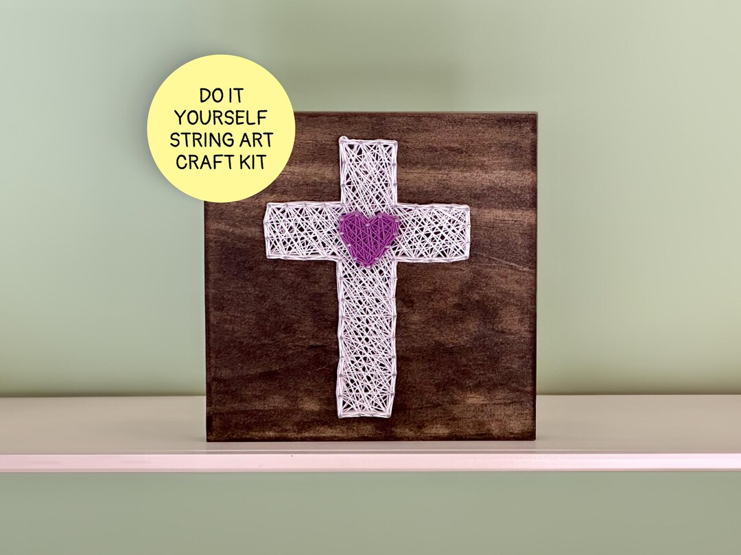 DIY Easter Cross String Art Craft Kit - String Art Beginner - Easter Decor - Religious Easter ...