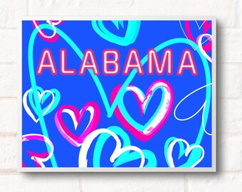 Alabama Preppy Poster - Etsy