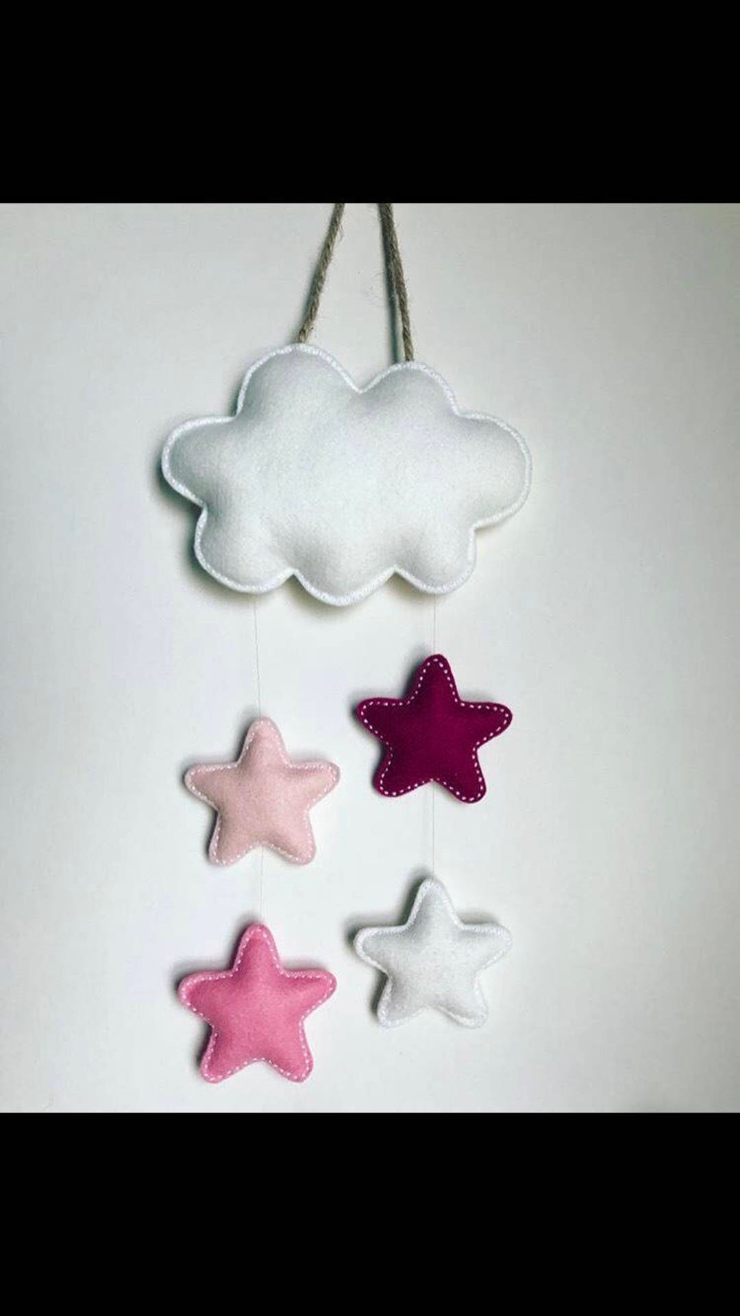 Pink Felt Star and Cloud Wall Hanging - Etsy