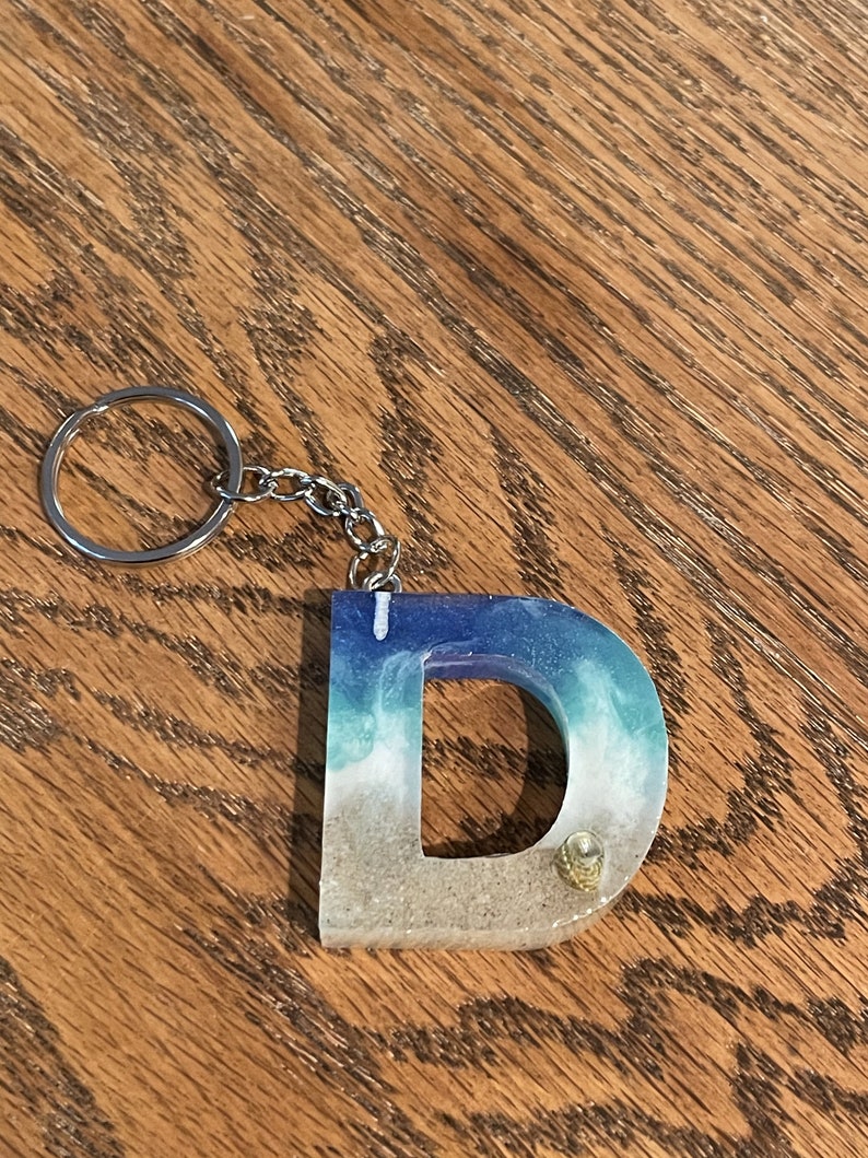 Beach Themed Letter Keychains | Etsy