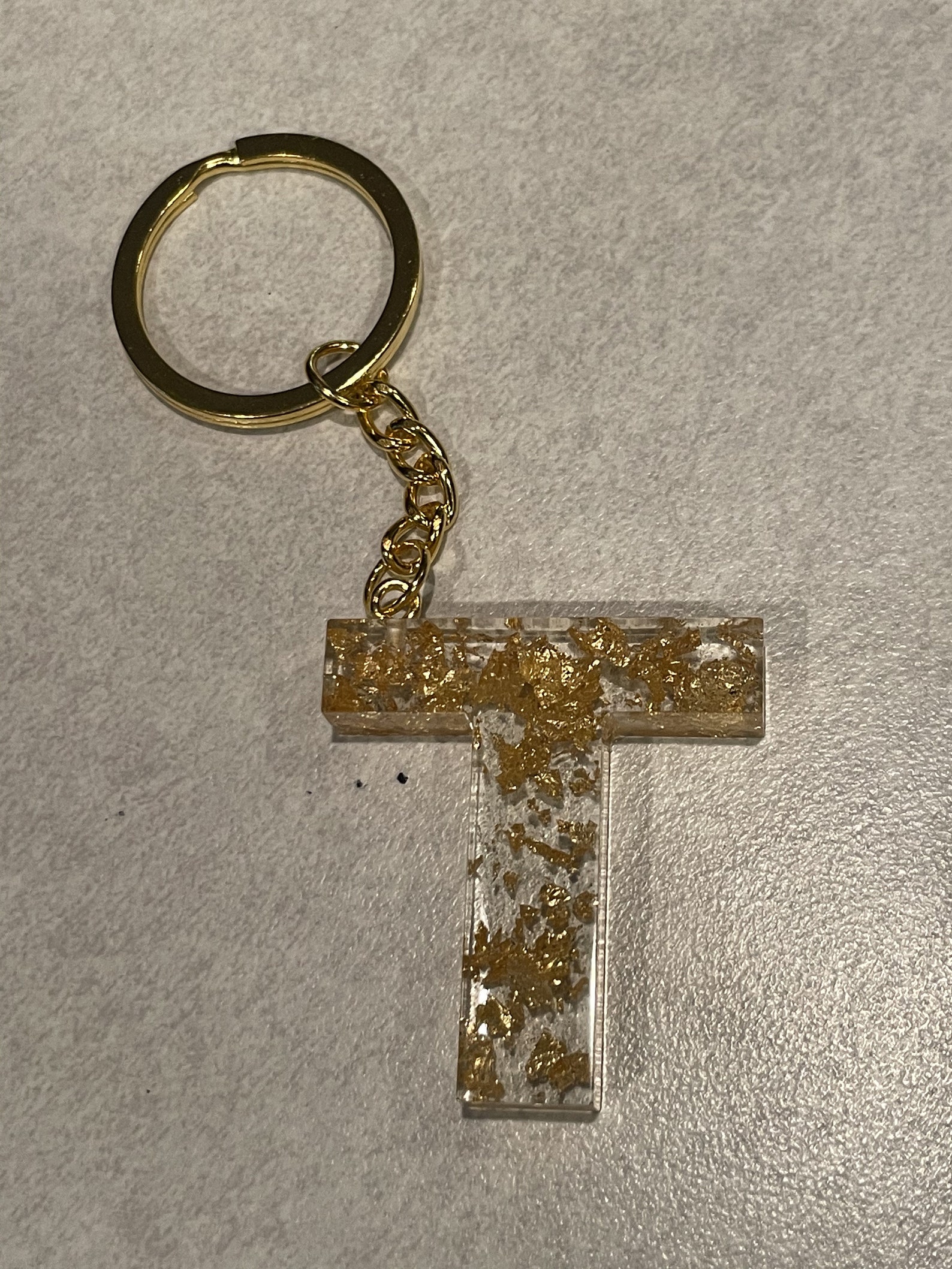 Metallic Flake Letter Keychains - Etsy