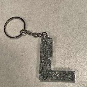 Metallic Flake Letter Keychains - Etsy