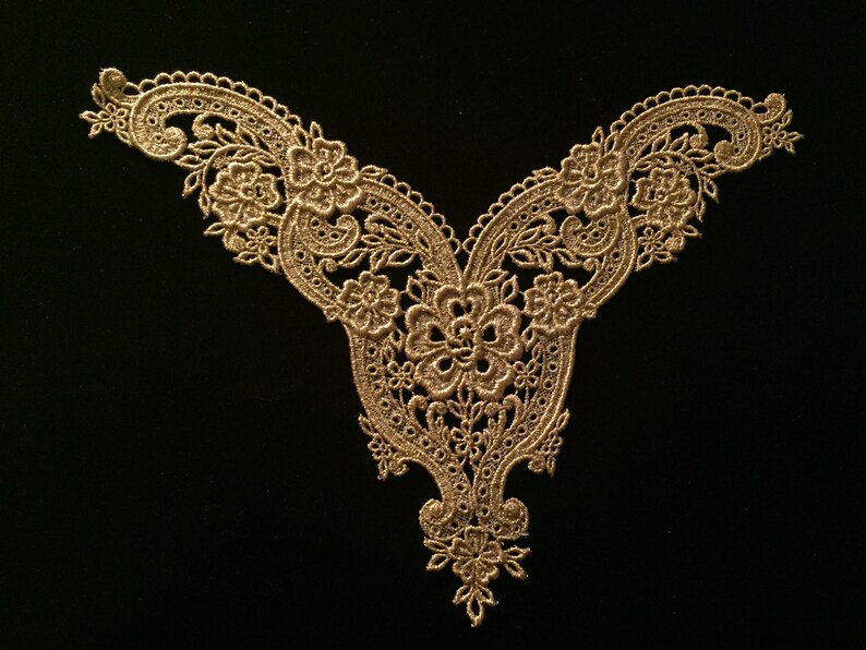 Venise Lace Gold Mylar Front Yoke | Etsy