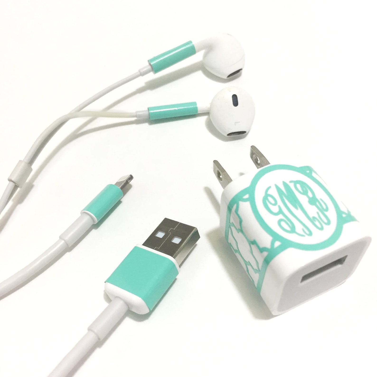 Quatrefoil Personalized Wrap Decal for iPhone Charger, USB & Headphones ...