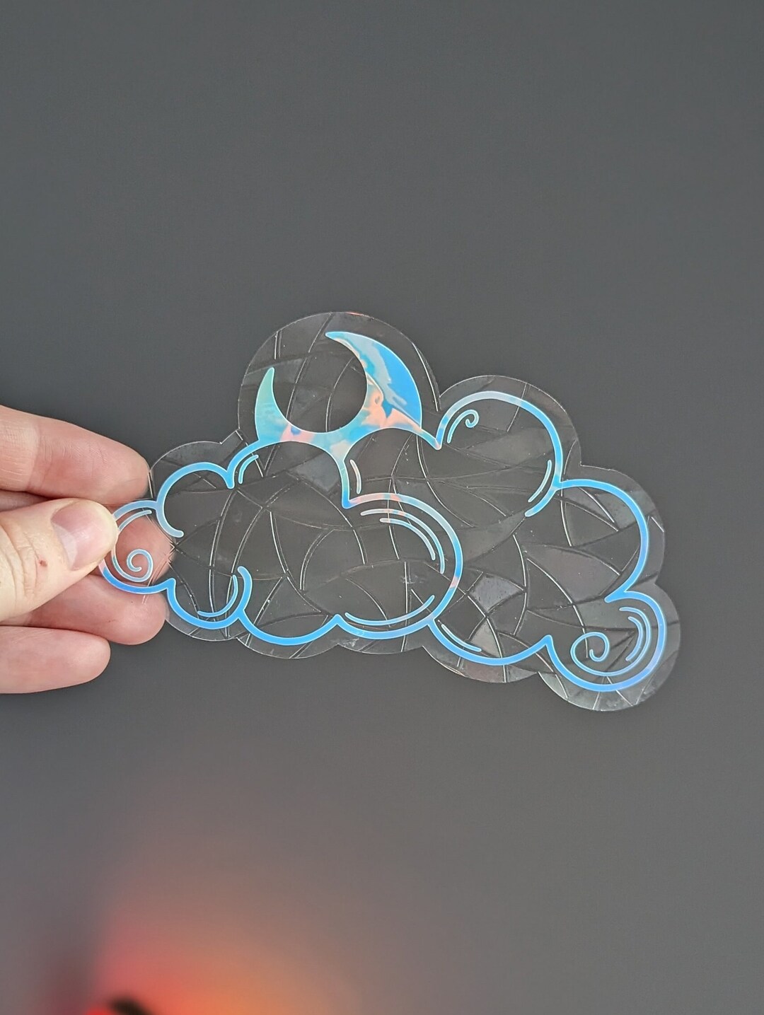 Clouds and Moon, Cloud Decals, Cloud Sun Catcher, Suncatcher Sticker ...