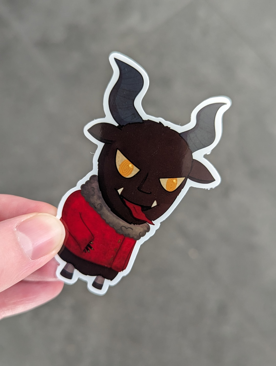 Krampus Sticker, Cute Krampus, Krampus Vinyl Sticker, for Laptop, for ...