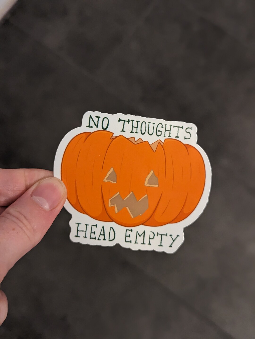 No Thoughts Head Empty Sticker, Halloween Stickers, Meme Sticker ...