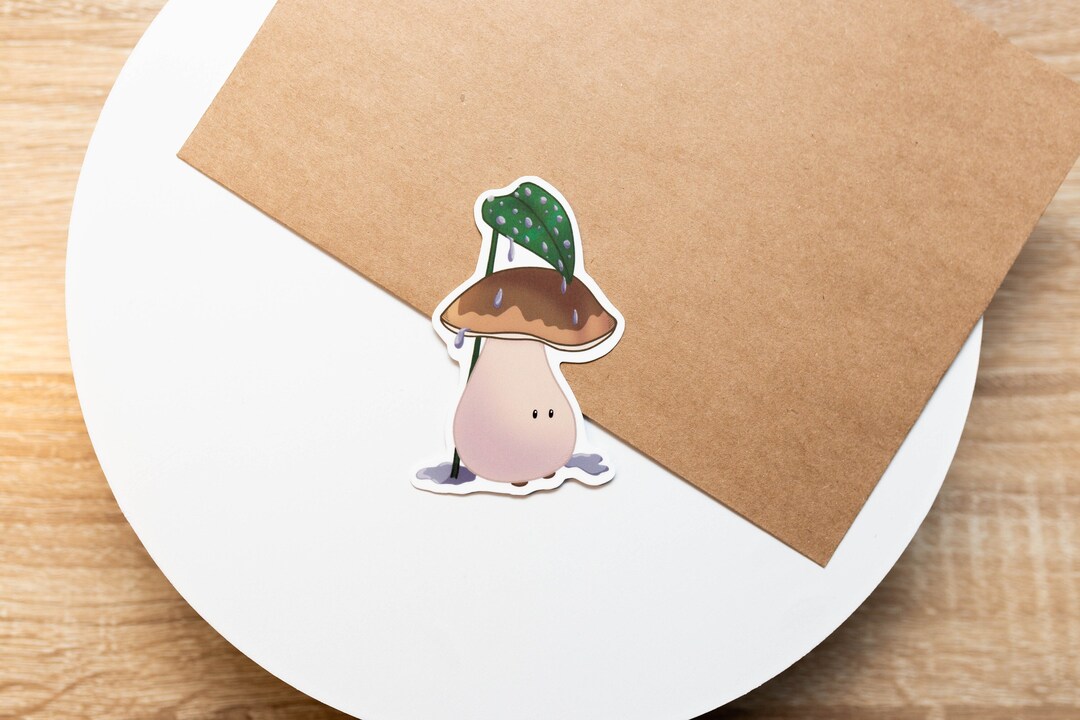 Rainy Day Mushroom Sticker, Rain Sticker, Mushroom Sticker, Cottagecore ...