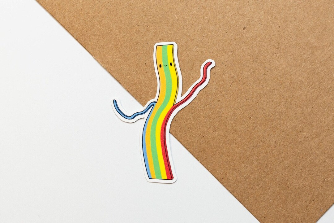 Waving Rainbow Candy Stripe Sticker, Rainbow Stripe, Rainbow Candy ...