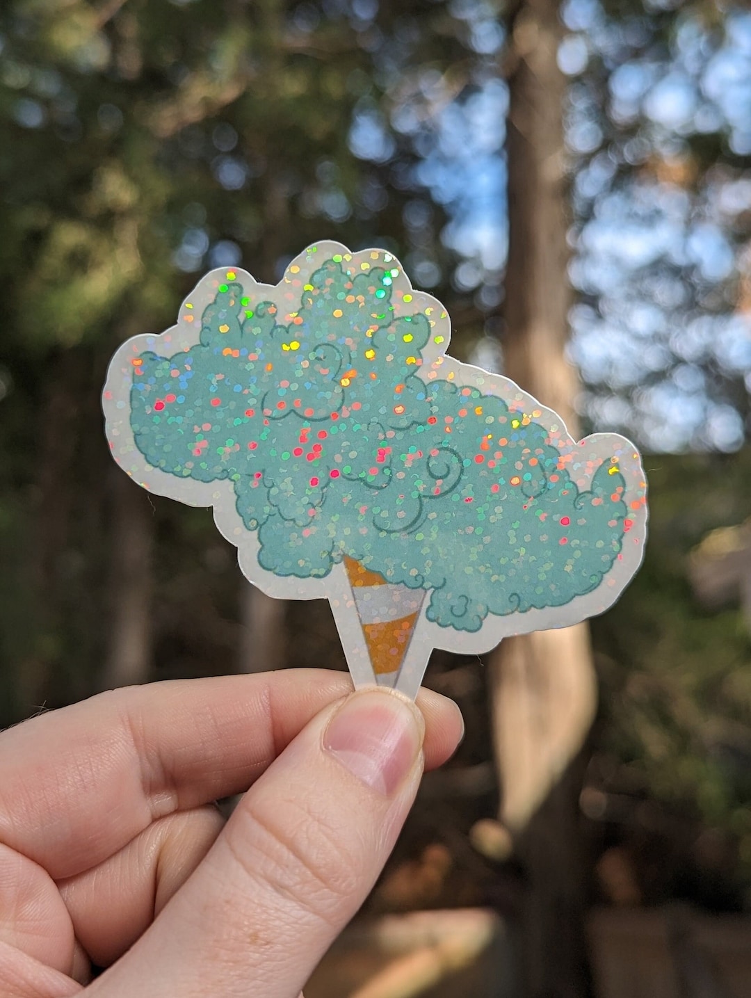 Cotton Candy Dinosaur Sticker, Triceratops Sticker, Cotton Candy Animal ...