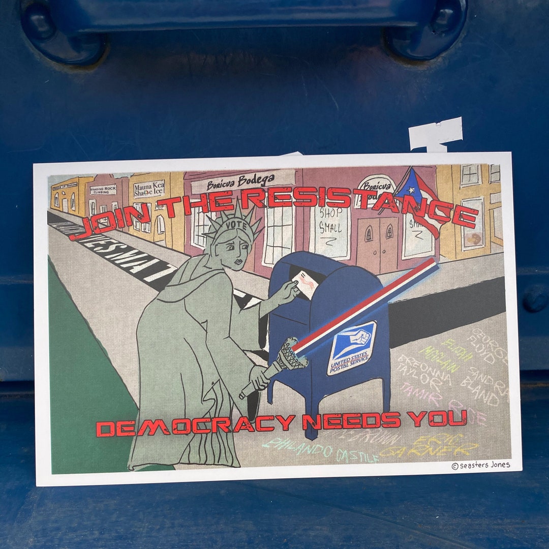 Democracy Needs You USPS Postcards (5-pack) - Etsy