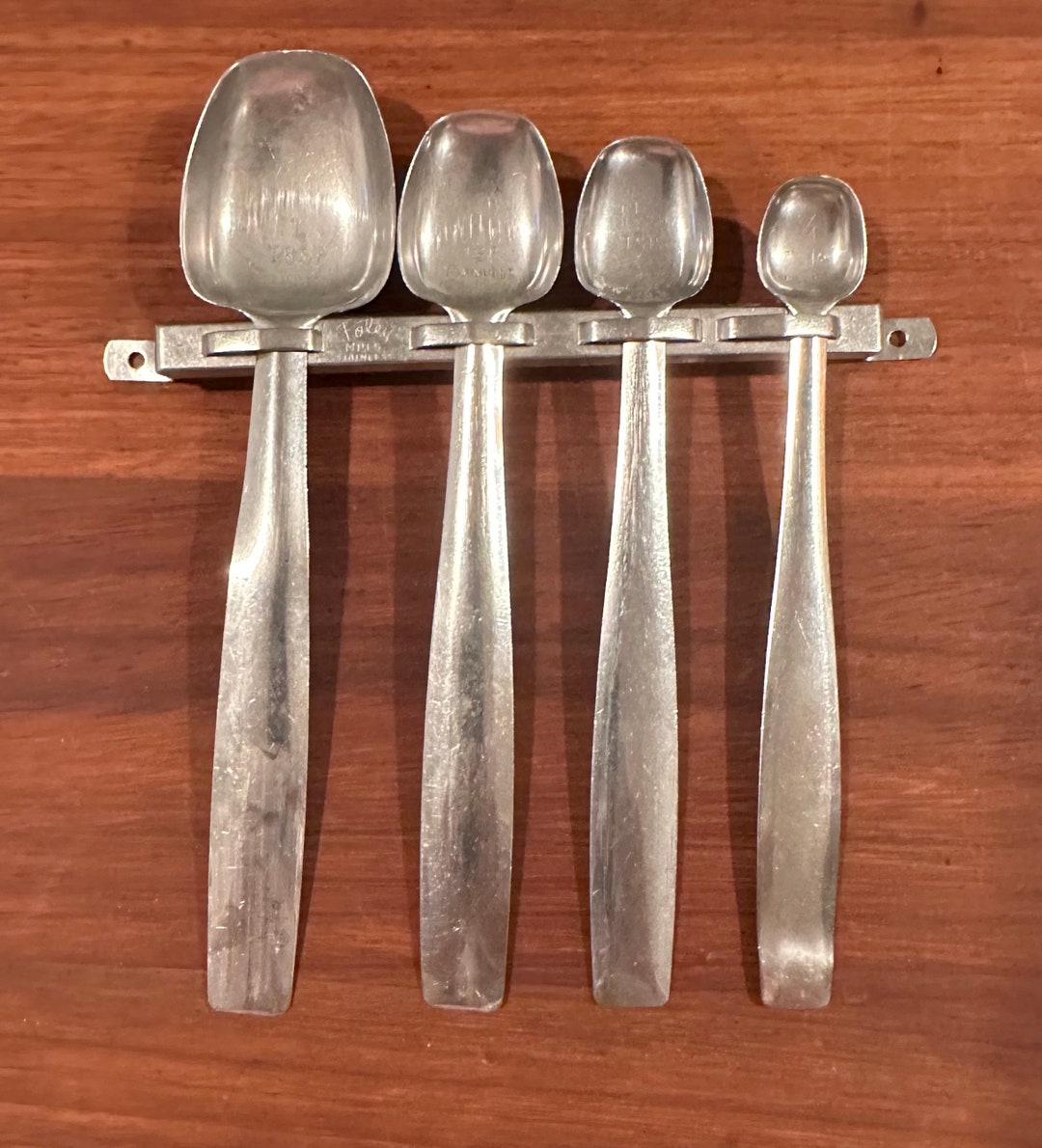 Mid-century, Vintage Foley Stainless Steel Measuring Spoons With Rack ...